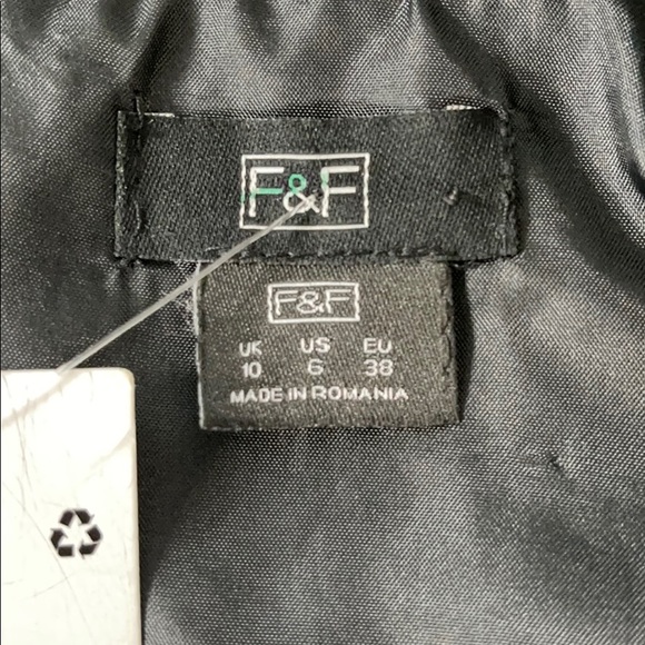 F&F | Jackets & Coats | Nwot Ff Black Metallic Floral Bomber Jacket ...